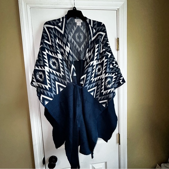 Ariat | Sweaters | Ariat Womans Geometric Patterned Ponchocardigan ...